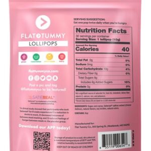 Flat Tummy Lollipops, Pack of 30 – Crush Cravings and Avoid Unwanted Calories - Apple, Grape, Watermelon & Berry – Delicious Low Calorie Diet Candy – Clinically Proven Ingredient