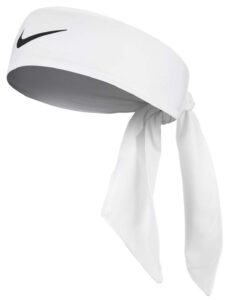 nike dri-fit fury sweat-wicking head tie - unisex (white)