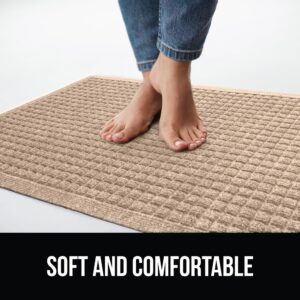 Gorilla Grip Ultra Absorbent Moisture Guard Doormat, Absorbs Up to 1.7 Cups of Water, Stain and Fade Resistant, Spiked Rubber Backing, All Weather Mats Capture Dirt, Indoor Outdoor, 29x17, Beige