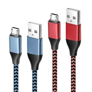 cable 2pack 10ft extra for ps4 controller charger durable nylon braided micro usb fast charging cord compatible with playstation 4,xbox one s/x controller,samsung galaxy s7 s6,j7 j3 note 5 4 and more