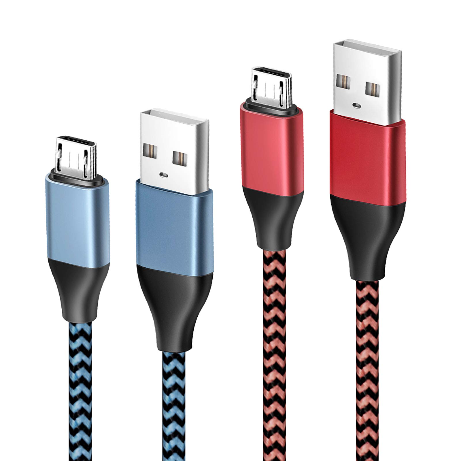 Cable 2Pack 10ft Extra for PS4 Controller Charger Durable Nylon Braided Micro USB Fast Charging Cord Compatible with Playstation 4,Xbox One S/X Controller,Samsung Galaxy S7 S6,J7 J3 Note 5 4 and More