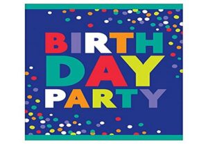 vibrant multicolor bold happy birthday postcard invite - 4 x 5 (pack of 8) - premium paper quality, eye-catching & unique design - perfect for themed parties & events