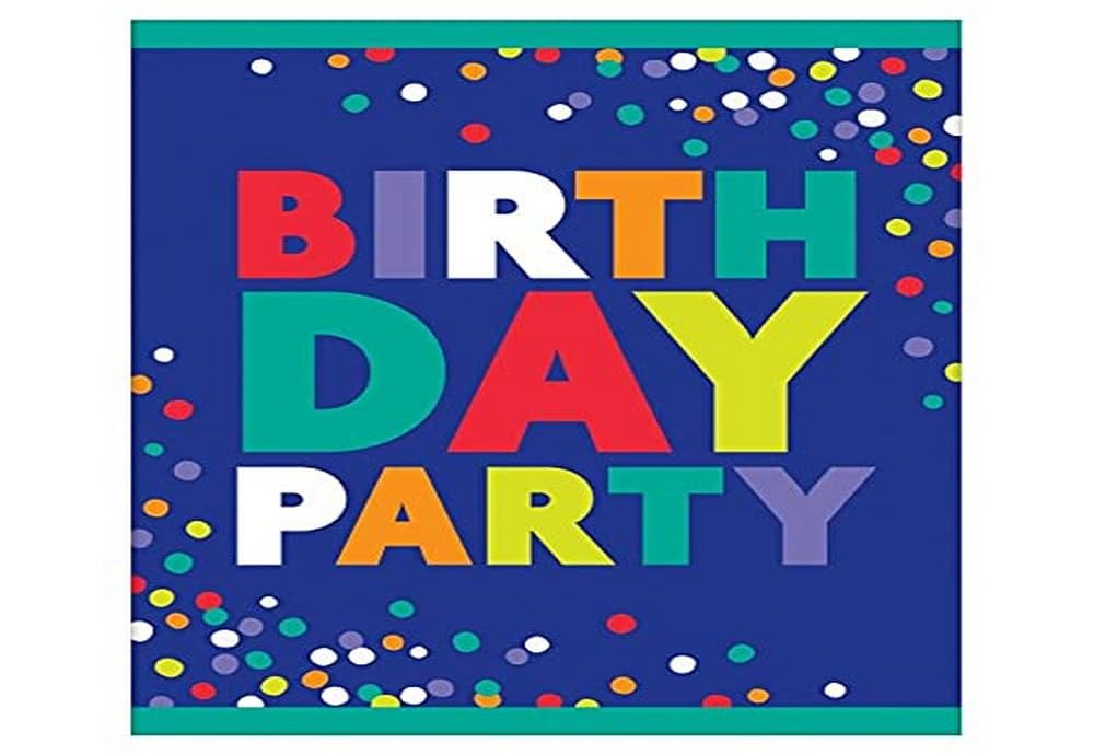 Vibrant Multicolor Bold Happy Birthday Postcard Invite - 4 x 5 (Pack Of 8) - Premium Paper Quality, Eye-Catching & Unique Design - Perfect For Themed Parties & Events