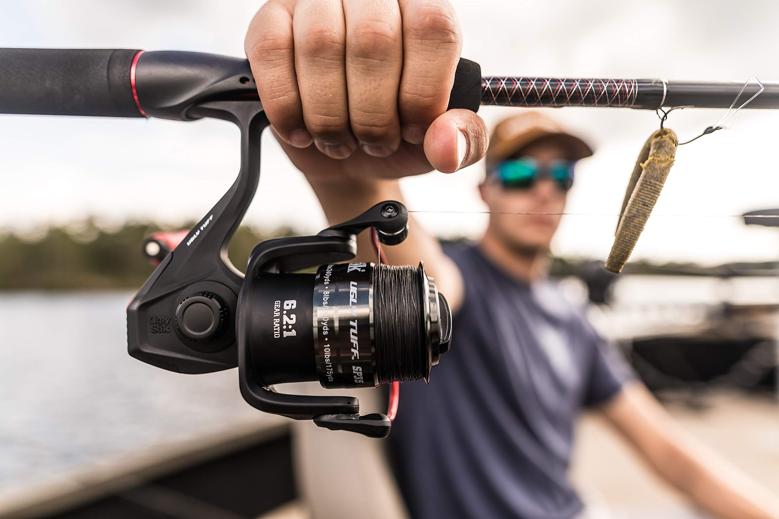 Ugly Stik Ugly Tuff Spinning Spinning Reel, Size 60, 5 Stainless Steel Ball Bearing System, Oil Felt Front Drag Drag, Max of 24lb | 10.8kg,Black