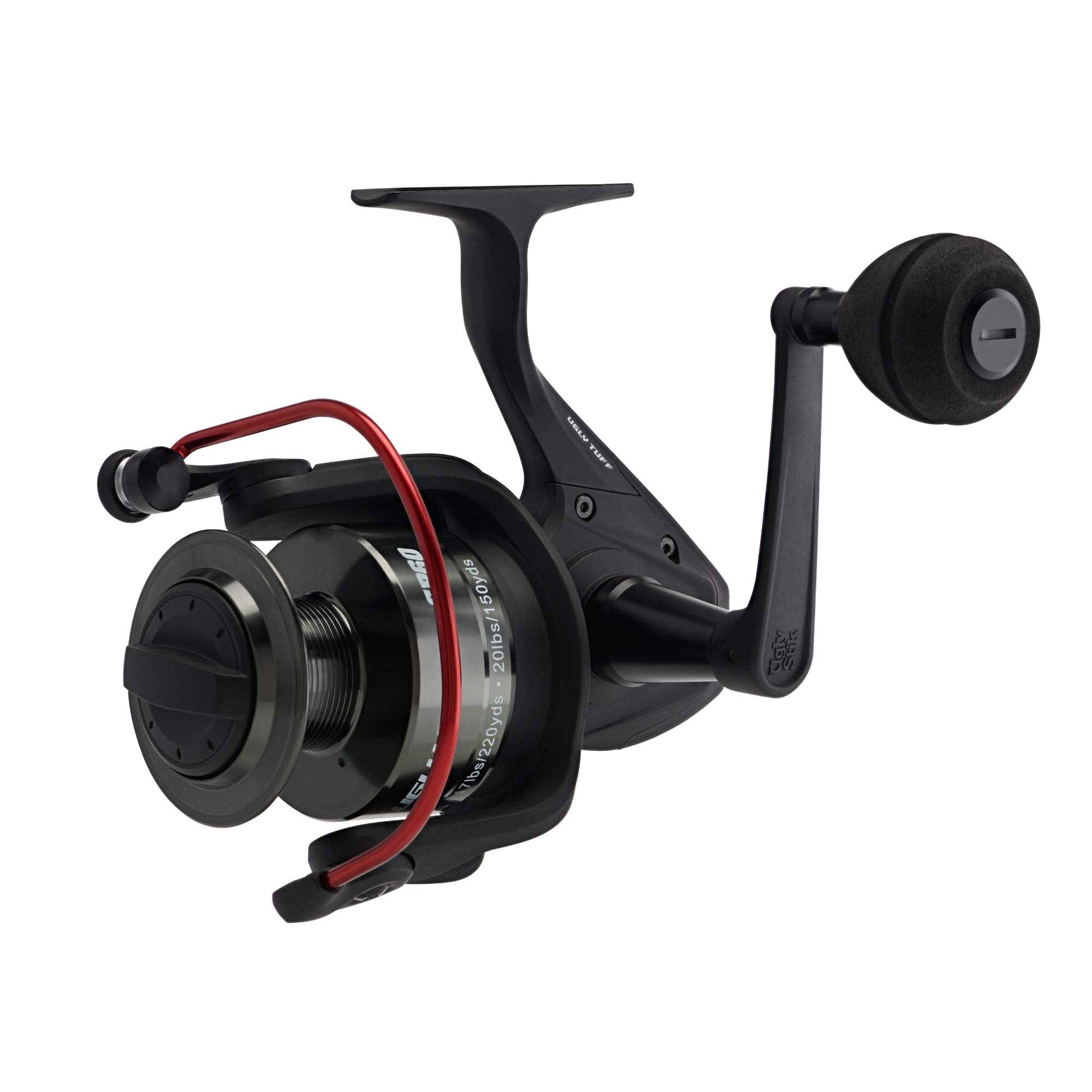 Ugly Stik Ugly Tuff Spinning Spinning Reel, Size 60, 5 Stainless Steel Ball Bearing System, Oil Felt Front Drag Drag, Max of 24lb | 10.8kg,Black