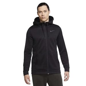 nike dry men's therma full zip hoodie (as1, alpha, m, regular, regular, black)