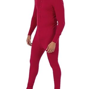 Fruit of the Loom Men's Premium Thermal Union Suit, Red, Medium