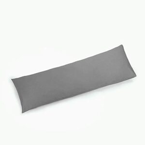 yaroo 21x72 body pillow cover,body pillow case,long pillow case -envelope closure,400 thread count,100% cotton,only cover no insert,body pillowcase-gray