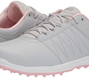 Skechers womens Pivot Spikeless Golf Shoe, Light Gray/Pink, 8.5 US