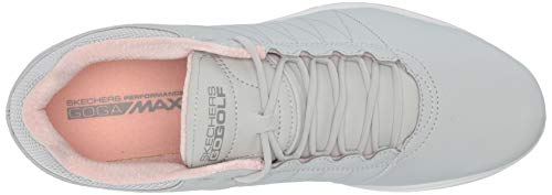 Skechers womens Pivot Spikeless Golf Shoe, Light Gray/Pink, 8.5 US