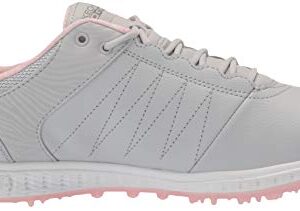 Skechers womens Pivot Spikeless Golf Shoe, Light Gray/Pink, 8.5 US