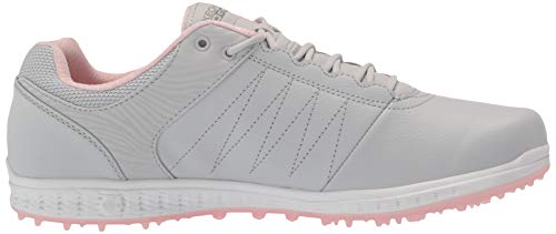 Skechers womens Pivot Spikeless Golf Shoe, Light Gray/Pink, 8.5 US