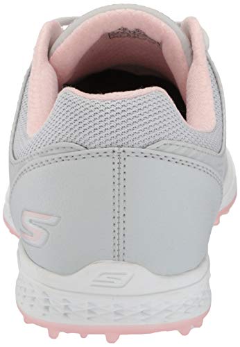 Skechers womens Pivot Spikeless Golf Shoe, Light Gray/Pink, 8.5 US