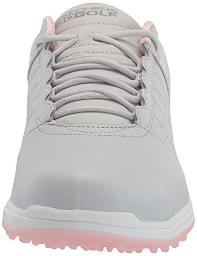 Skechers womens Pivot Spikeless Golf Shoe, Light Gray/Pink, 8.5 US