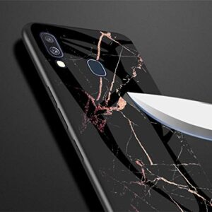 JZ Marble Glass Phone Case for Samsung Galaxy A40 with [Soft Edge + Tempered Glass Back Cover] - Pigeon Marble