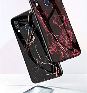 JZ Marble Glass Phone Case for Samsung Galaxy A40 with [Soft Edge + Tempered Glass Back Cover] - Pigeon Marble