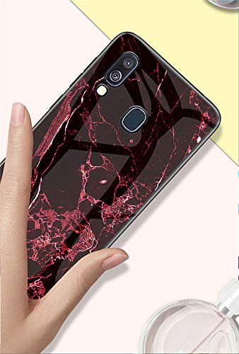 JZ Marble Glass Phone Case for Samsung Galaxy A40 with [Soft Edge + Tempered Glass Back Cover] - Pigeon Marble