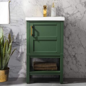 urbanfurnishing.net bailey 20" single bathroom vanity with porcelain top - green