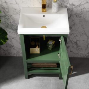 UrbanFurnishing.net Bailey 20" Single Bathroom Vanity with Porcelain Top - Green