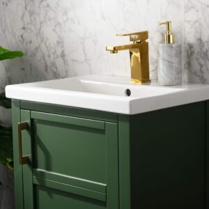 UrbanFurnishing.net Bailey 20" Single Bathroom Vanity with Porcelain Top - Green