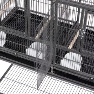 Topeakmart Divided Breeder Parakeet Canary Lovebird Finch Budgie Bird Cages W/Rolling Stand 1 Pack