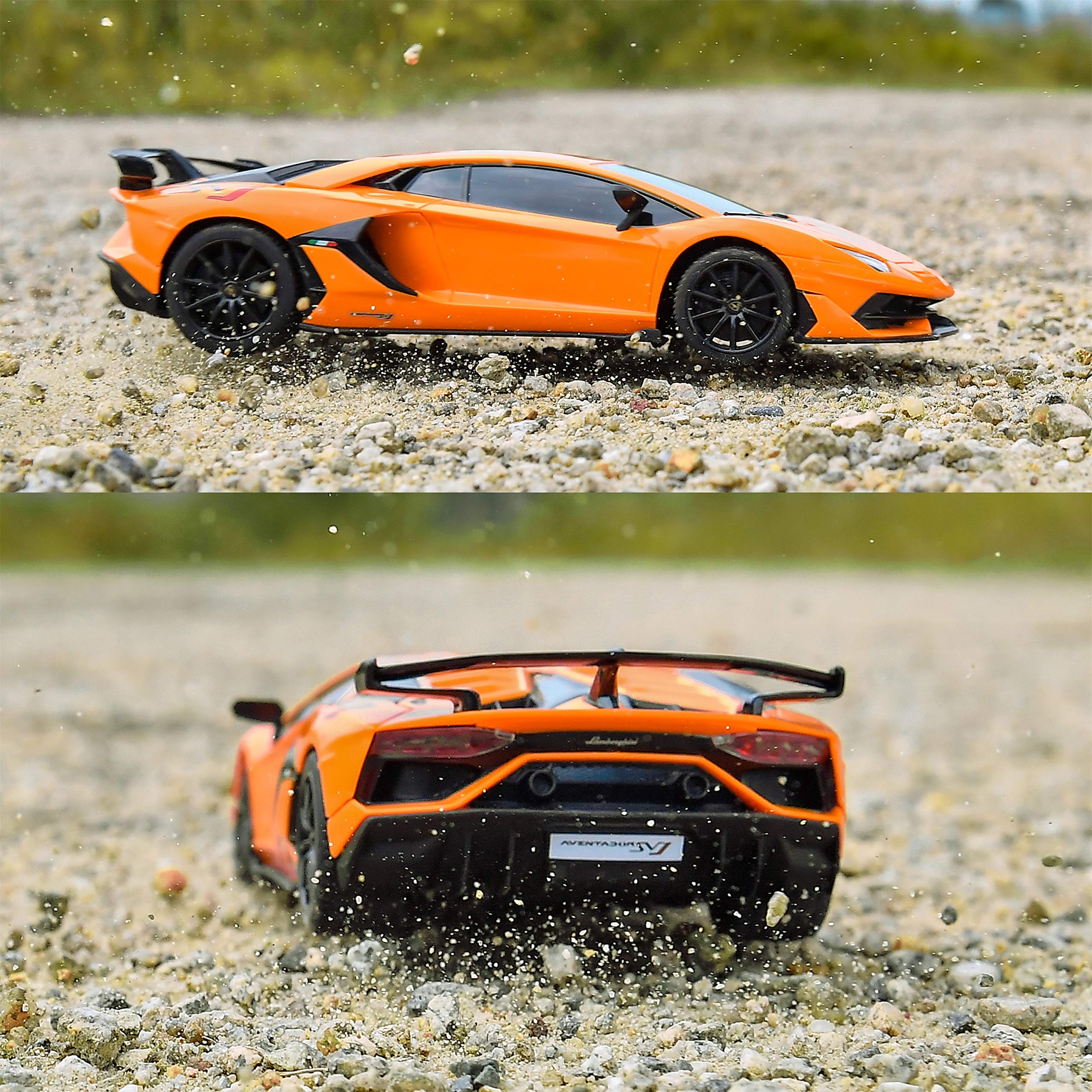 BEZGAR Remote Control Car Licensed RC Car, 1:24 Lambo Toy Car for Kids, Lambo Aventador SVJ Remote Control Model Car Electric Sport Racing Hobby Car for 3 4 5 Year Old Boy Birthday Gift (Orange)