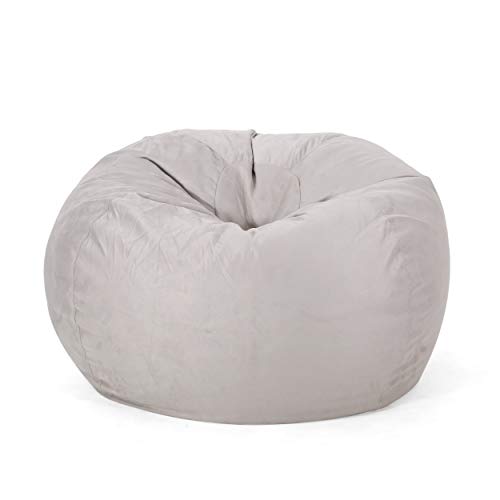 Christopher Knight Home Harrison Modern 5 Foot Microfiber Bean Bag Cover Only, Light Gray, Large