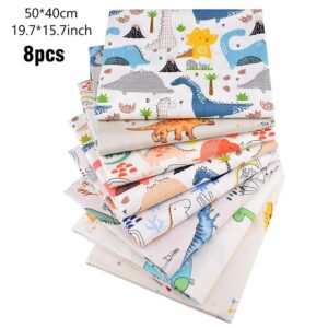 8 Pcs Quilting Fabric by The Yard,Cotton Fabric Bundles Patchwork for Dressmaking Clothes,Fat Quarters Material for Sewing Crafting