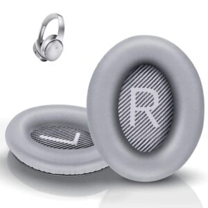 qc35 headphones replacement ear pads - qc35,qc35ii replacement earpads cushion - compatible with bose quiet comfort35,qc45,qc25,qc35ii,qc15,ae2,ae2i-comfortable & durable (silver)