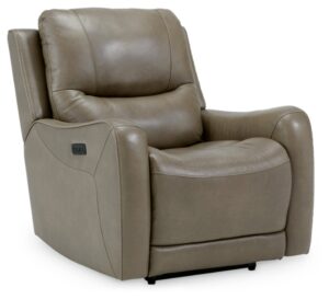 signature design by ashley galahad zero wall recliner with power headrest, brown