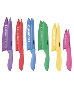 cuisinart advantage color collection 12-piece knife set with blade guards (multi brights)