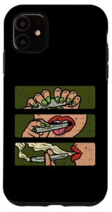 iphone 11 rolling weed joint smoking 420 thc pot smoker women gift case