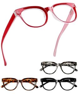 eyekepper 4-packing thick sturdy reading glasses women stylish large readers