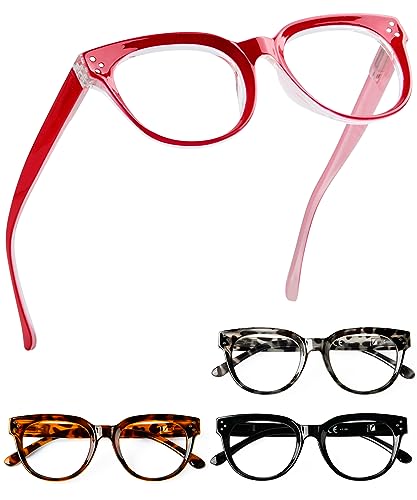 Eyekepper 4-packing Thick Sturdy Reading Glasses Women Stylish Large Readers