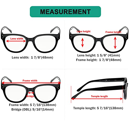 Eyekepper 4-packing Thick Sturdy Reading Glasses Women Stylish Large Readers