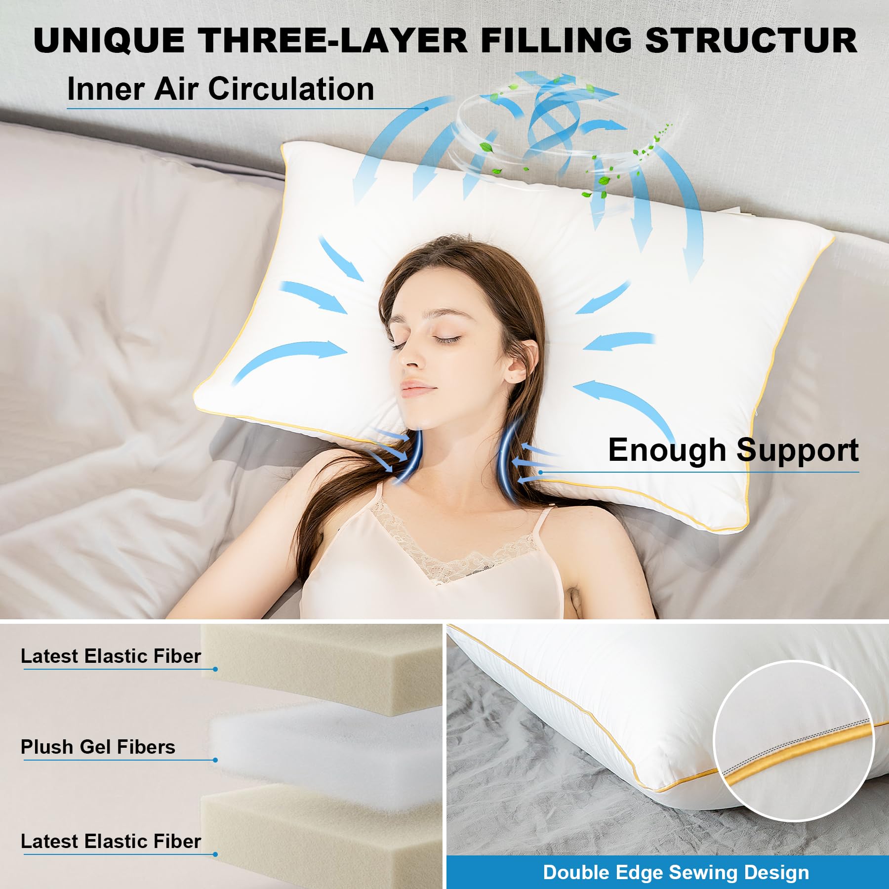 NEIPOTA King Size Pillows Set of 2 - Down Alternative Bedding, Cooling Hotel Quality 20 x 36, Bed Sleeping Pillow for Back, Stomach or Side Sleepers