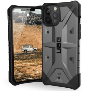 urban armor gear uag designed for iphone 12 pro max 5g [6.7-inch screen] rugged lightweight slim shockproof pathfinder protective cover, silver