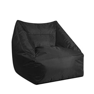 urban lifestyle structured canvas bean bag chair, black, large