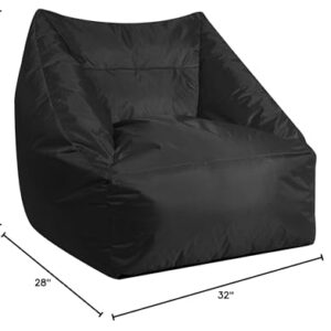 Urban Lifestyle Structured Canvas Bean Bag Chair, Black, Large