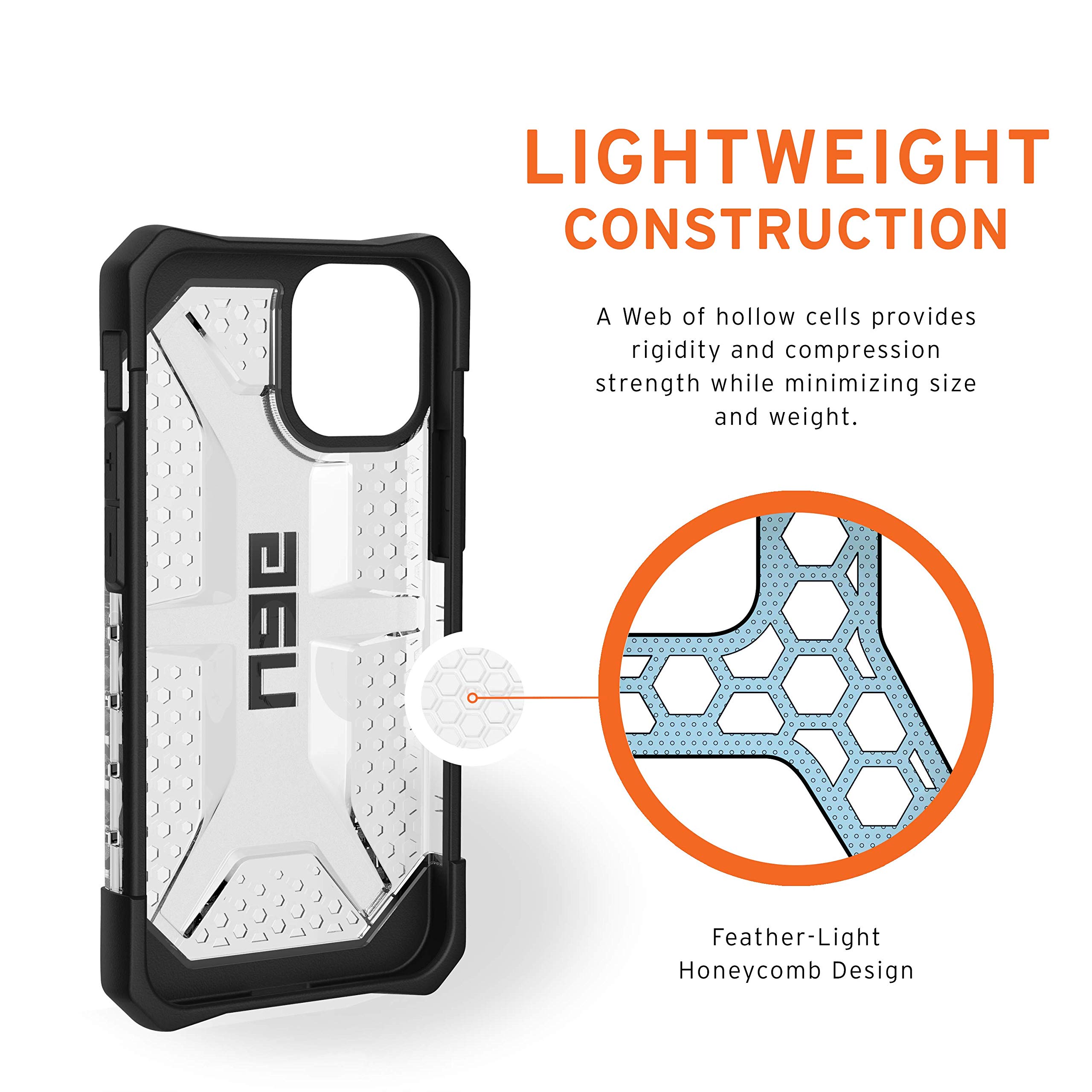 URBAN ARMOR GEAR UAG Designed for iPhone 12 Mini 5G [5.4-inch screen] Rugged Lightweight Slim Shockproof Transparent Plasma Protective Cover, Ice