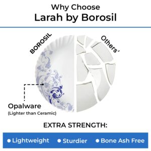 Borosil Gourmet Dinnerware Set For 6, 35 Pieces, White Dinner Plates and Bowls Sets, Chip Resistant Tempered Opal Glass, Stain Resistant, Dishwasher & Microwave Safe Dinner Set For Gifting