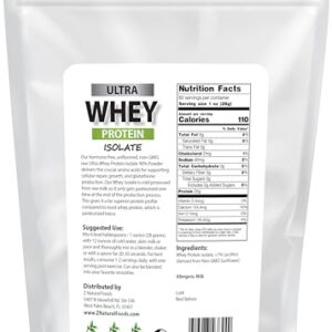 Z Natural Foods Whey Protein Powder Isolate, Unsweetened Protein Powder Enriched with Vital Proteins for Weight Loss, 100% Pure, Gluten Free, Non-GMO, Kosher, 5 lb