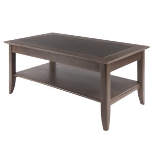 winsome wood santino coffee table, 40 w, oyster gray