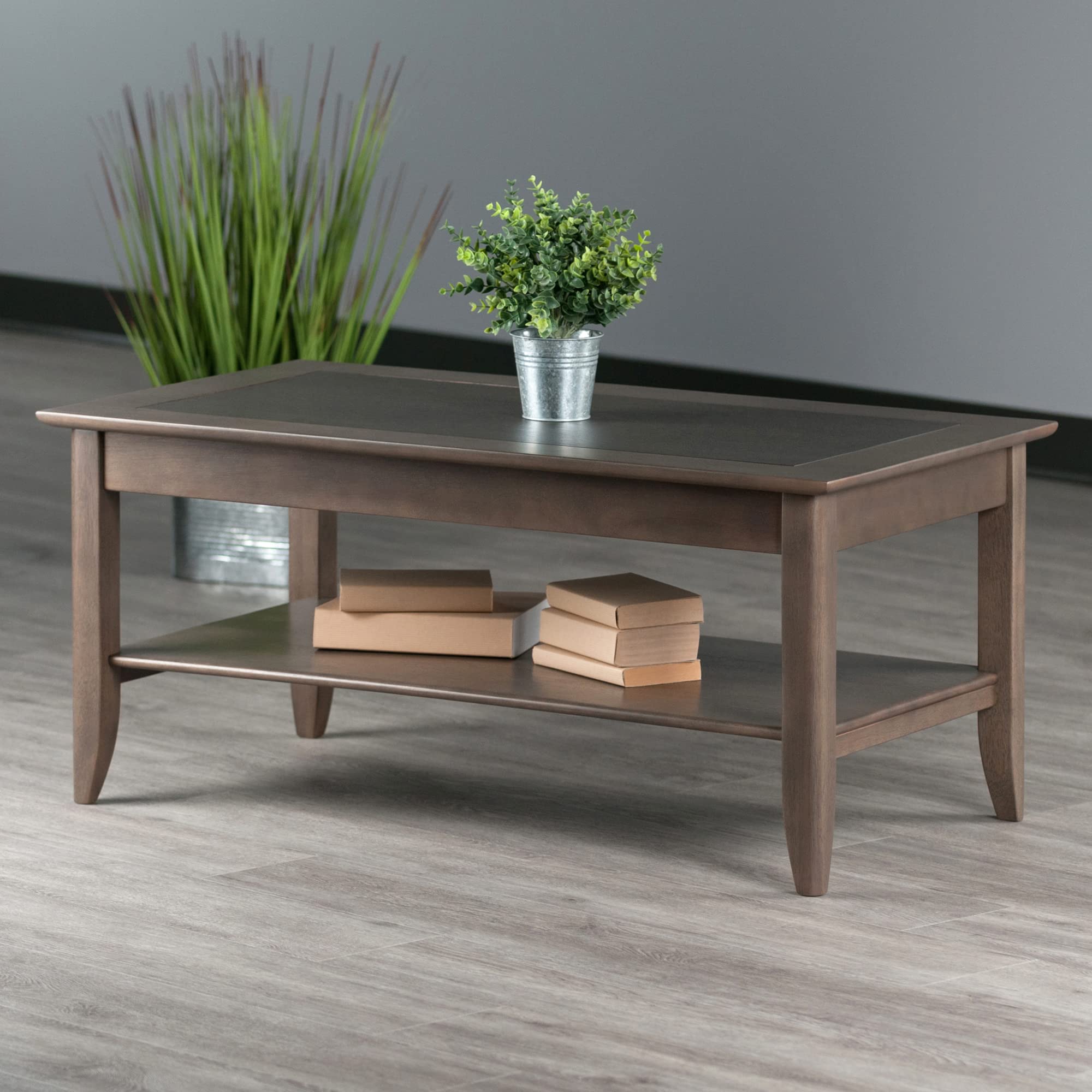 Winsome Wood Santino Coffee Table, 40 W, Oyster Gray