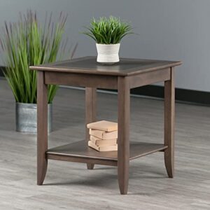 Winsome Wood Santino End Table, 22.64, Oyster Gray