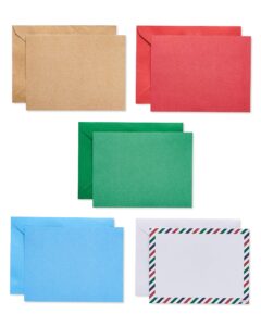 american greetings blank note cards with envelopes, kraft, red, green and blue (200-count)