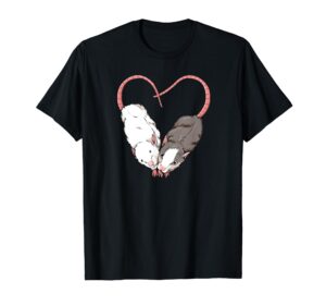 funny cute small rodent pet happy heart love rat lovers t-shirt