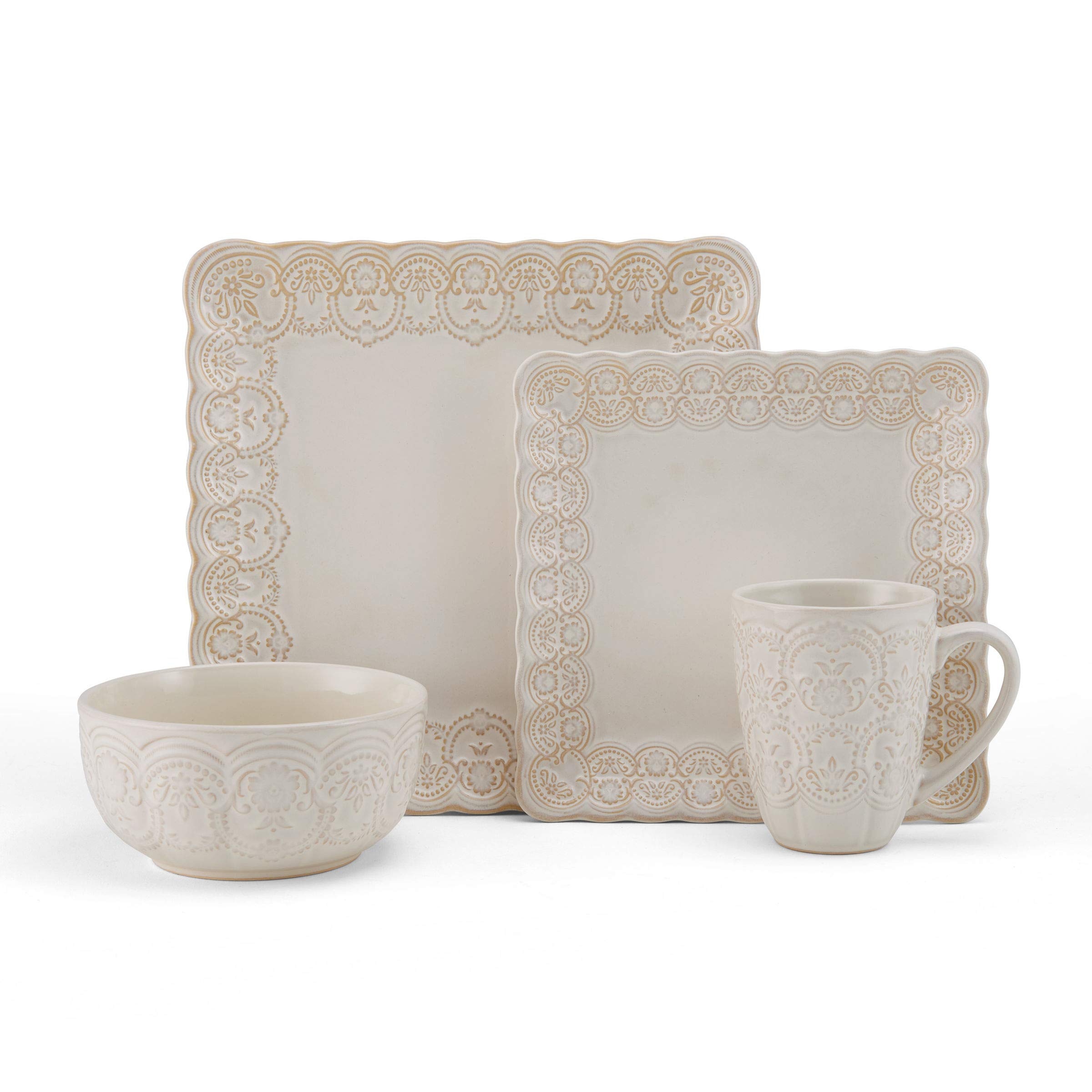 Pfaltzgraff 5270501 Madeleine 16-Piece Dinnerware Set, Assorted