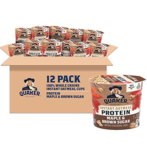 Quaker Instant Oatmeal Express Cups Protein Maple Brown Sugar