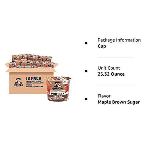 Quaker Instant Oatmeal Express Cups Protein Maple Brown Sugar